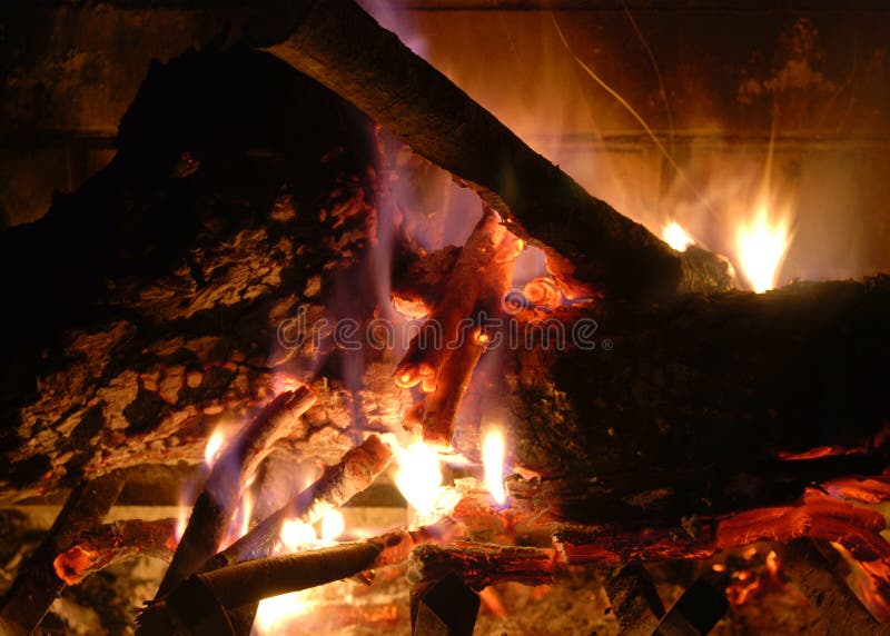 Glowing wood fire stock image. Image of heat, heating - 3917041