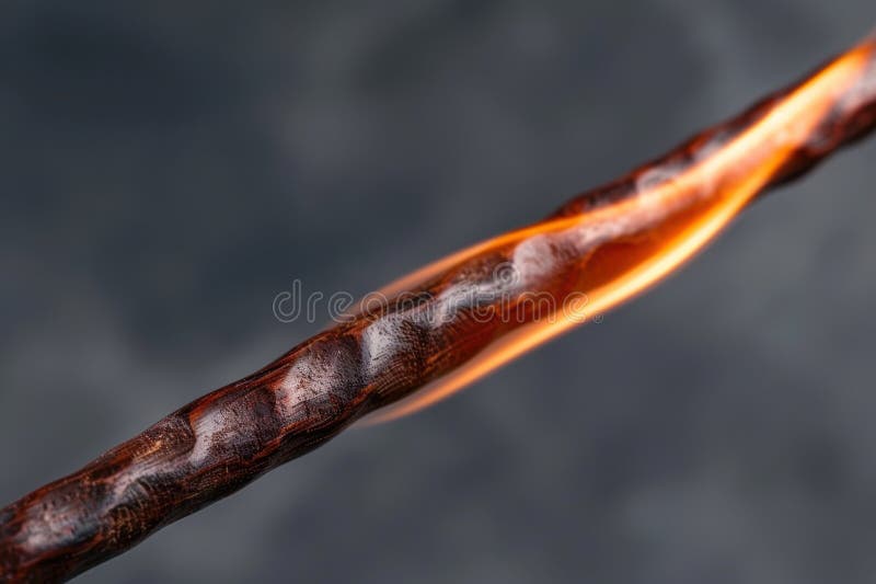 Glowing Wooden Stick stock illustration. Illustration of ember - 332470780