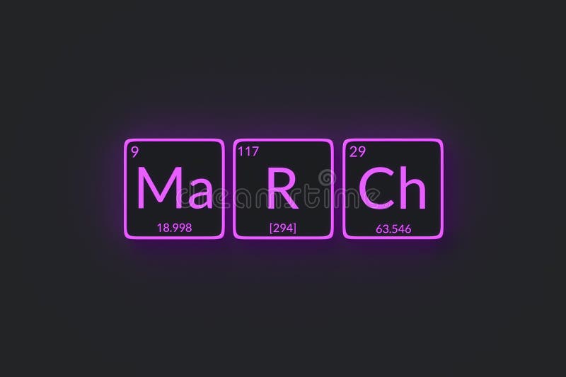 Glowing Word June in Periodic Table of Elements Style Stock ...