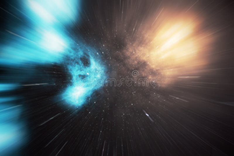 Glowing Wormhole in Space, Interstellar Warp, Traveling Trough Space ...