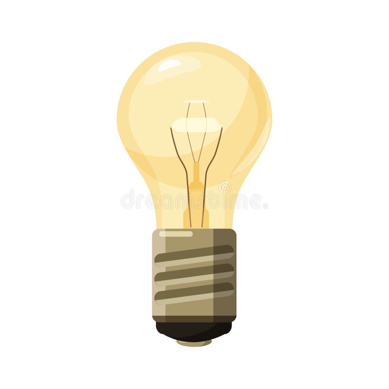 Glowing Yellow Light Bulb Icon, Cartoon Style Stock Vector ...
