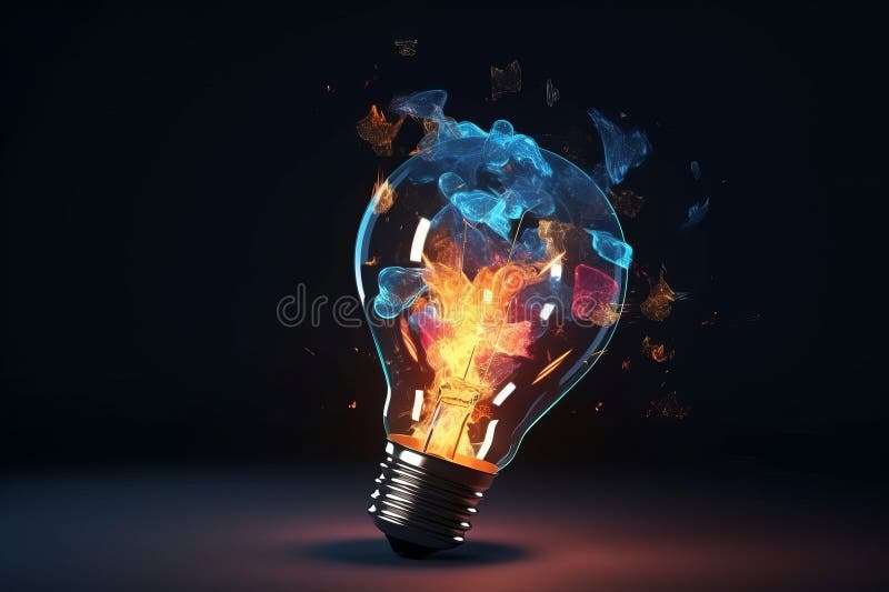Glowing Yellow Light Bulbs, Realistic Image, Turn on the Tungsten Light ...