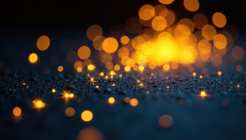 Glowing Yellow Sparks Scattered on a Dark Surface Sparkles Flashes ...