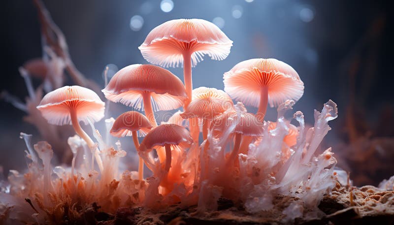 Glowing Yellow Toadstool, a Slimy Flame in the Dark Generated by AI ...