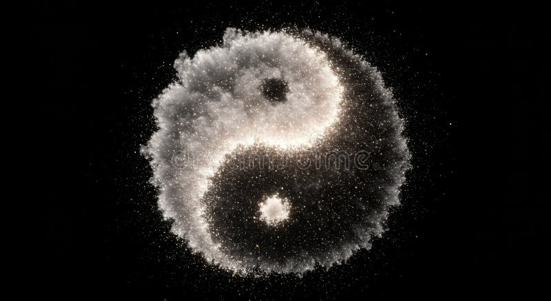 Glowing Yin Yang Symbol Abstract Particle Design Stock Illustration ...