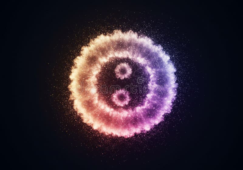 Glowing Yin Yang Symbol in Particle Form Stock Illustration ...