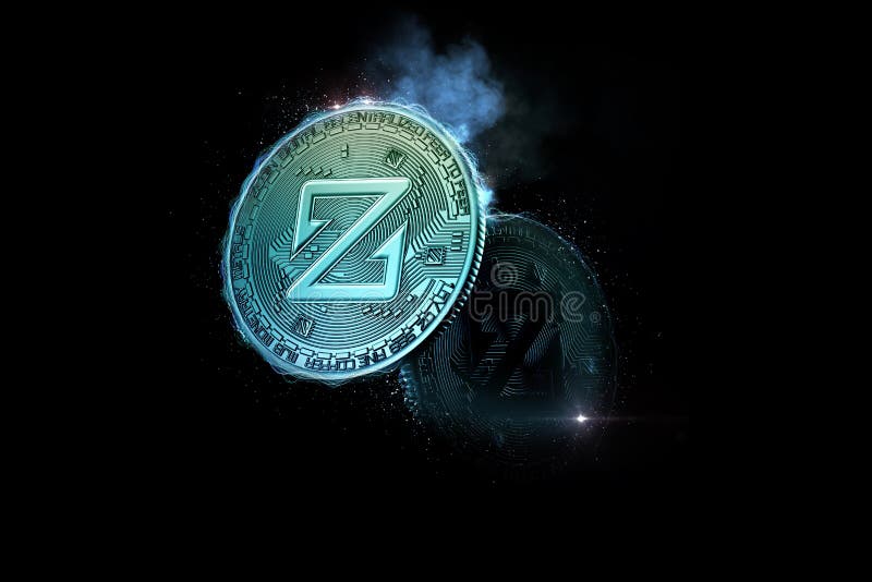 Glowing ZCoin Coins. 3D Illustration Stock Illustration - Illustration ...