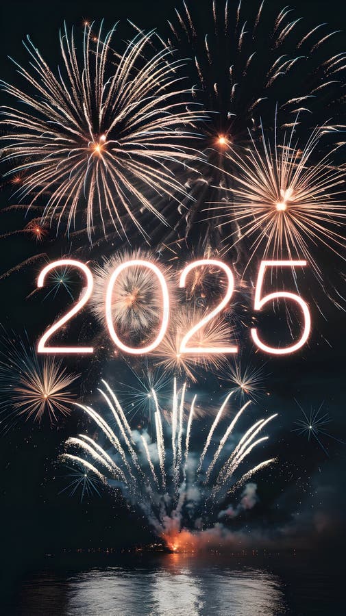 2025 Glows with Dynamic Fireworks Bursts, Marking a Lively Celebration ...