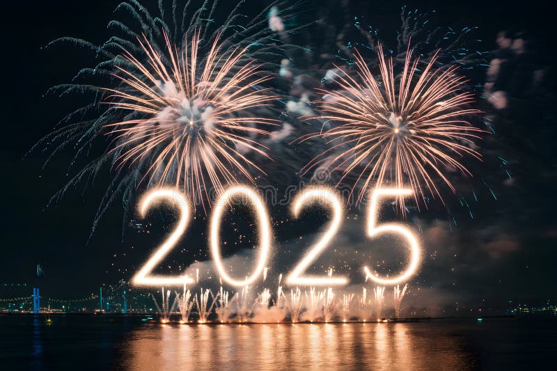 2025 Glows with Dynamic Fireworks Bursts, Marking a Lively Celebration ...