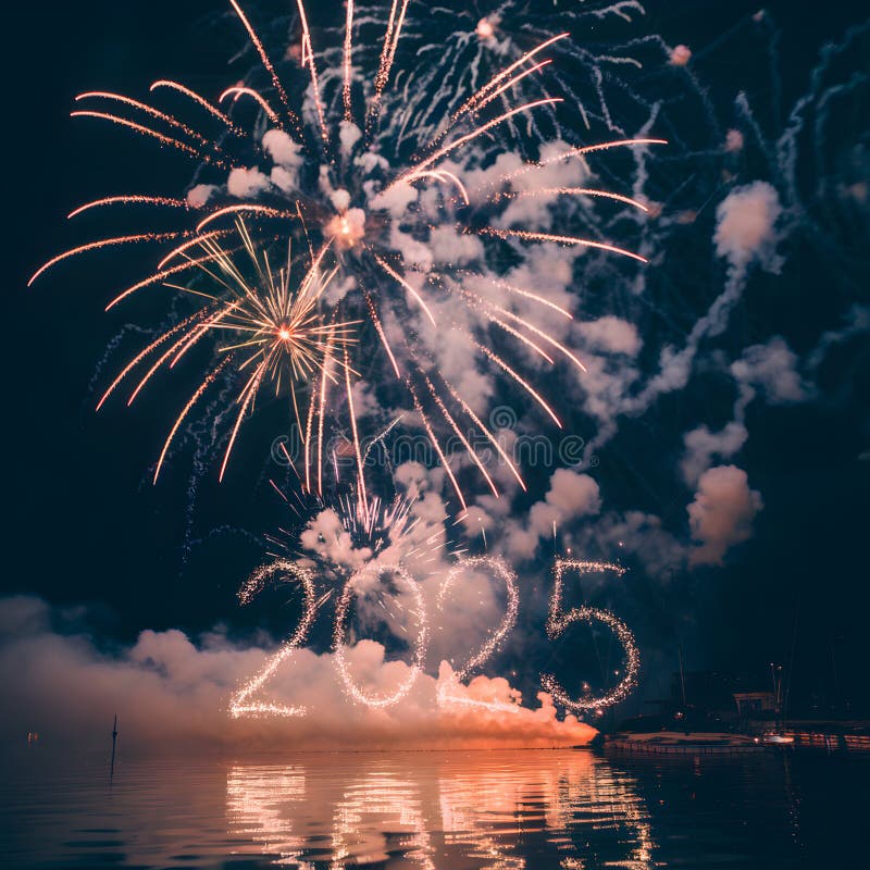 2025 Glows with Dynamic Fireworks Bursts, Marking a Lively Celebration ...