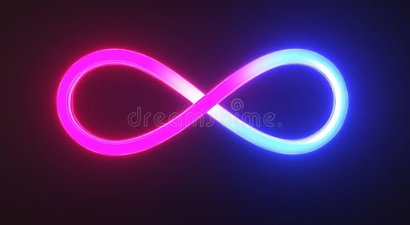 Glowy Neon Lights in Alpha Shapes on an Abstract Background Stock Image ...