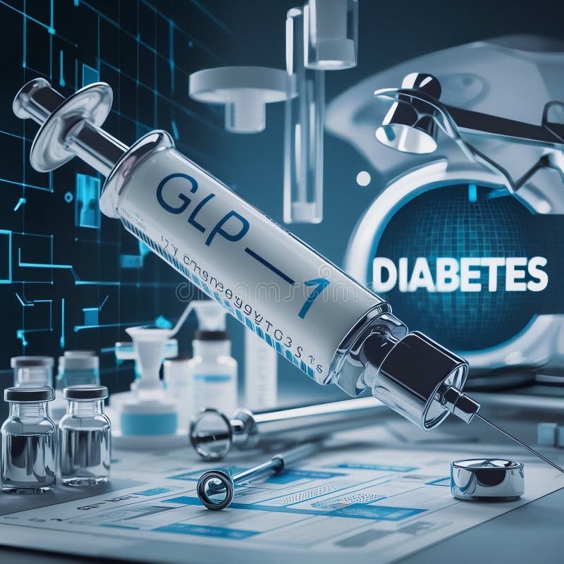 Glp-1 and Insulin, Diabetes Type 2 Theraphy Stock Illustration ...