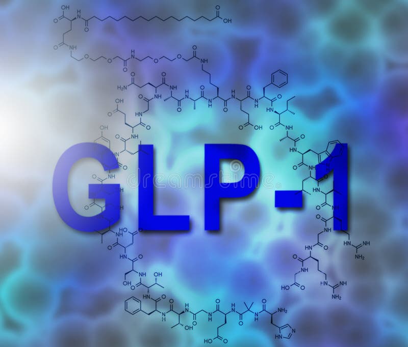 GLP-1 Text with the Molecule Structure for the Glucagon Like Peptide ...