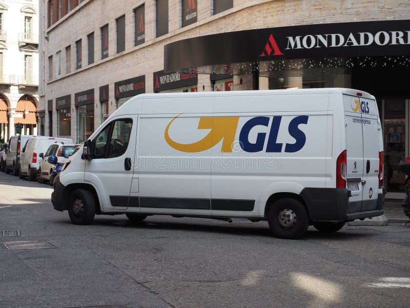 GLS courier van in Turin editorial photo. Image of transport - 264751641