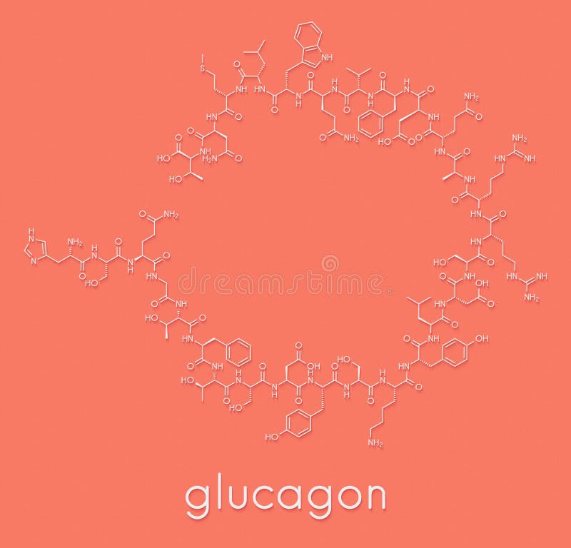 Glucagon Hypoglycemia Drug Molecule. Skeletal Formula. Stock ...