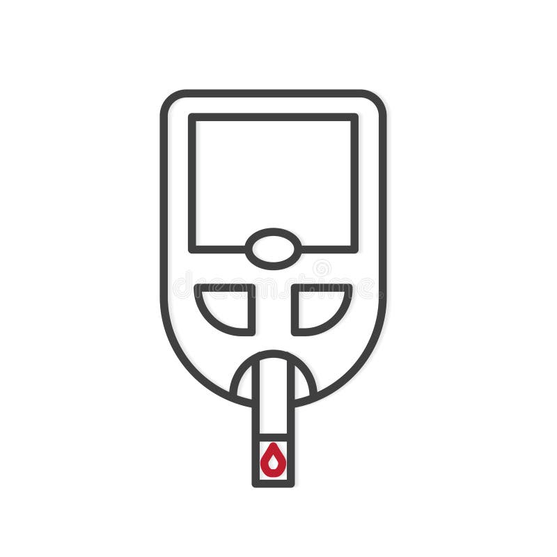 Glucometer with Blood Drop Icon Stock Vector - Illustration of icon ...