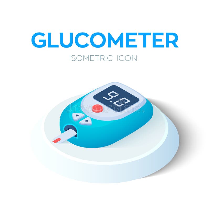 Glucometer Isometric Icon. Diabetes Control and Diagnostics. Handheld ...