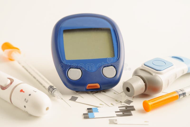 Glucometer Lancet and Test Strips Testing Blood Sugar for Diabetes ...