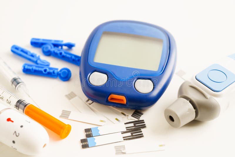 Glucometer Lancet and Test Strips Testing Blood Sugar for Diabetes ...