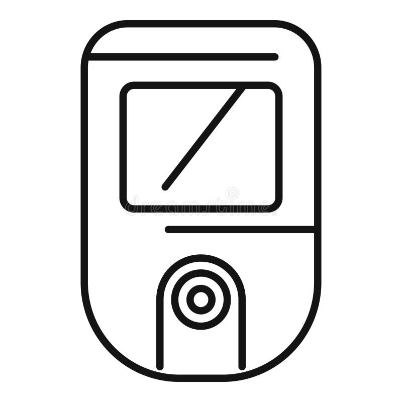 Glucometer Showing Blood Glucose Level Icon Thin Line Vector Stock ...