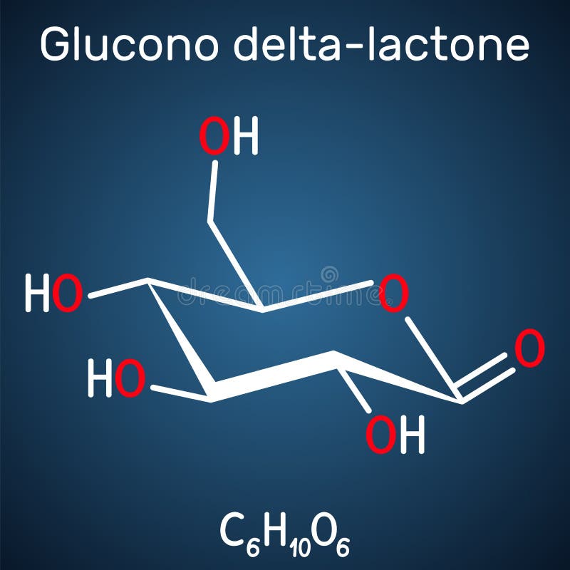 Glucono-delta-lactone (gluconolactone, GDL) and Gluconic Acid Molecule ...