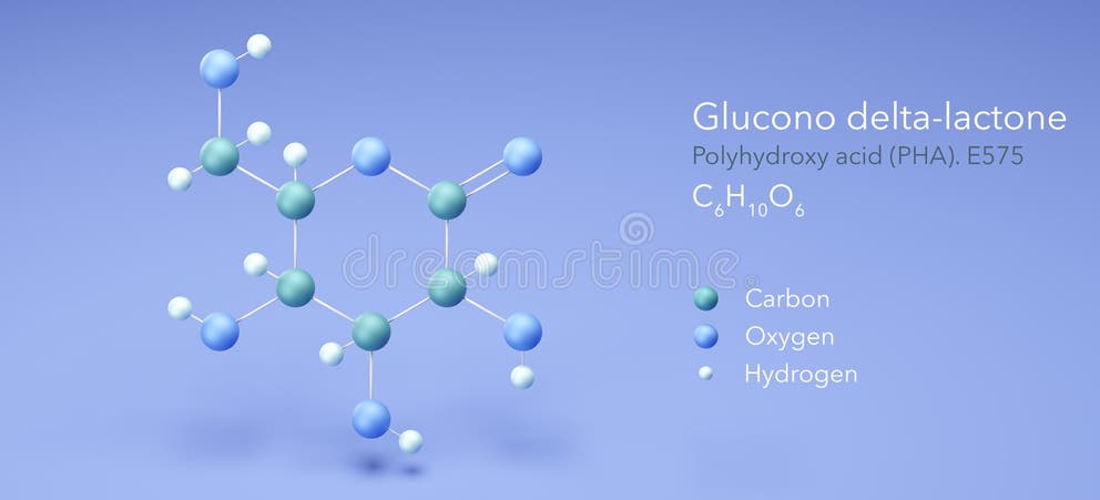 Glucono Delta-lactone, Polyhydroxy, Acid, Molecular Structures, 3d ...