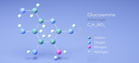 Glucosamine, Molecular Structures, Amino Sugar, 3d Model, Structural ...