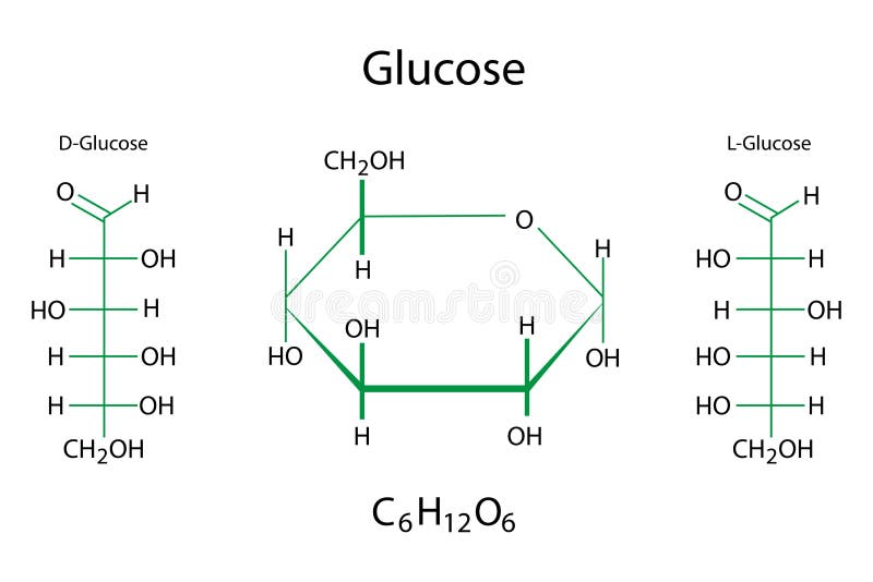 Glucose Chemical Formula, Vector Structure of Molecule Stock Illustration - Illustration of ...