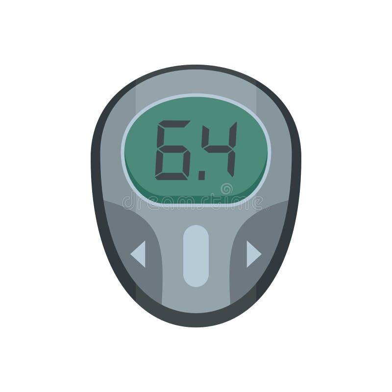 Glucose Meter Icon, Flat Style Stock Illustration - Illustration of ...