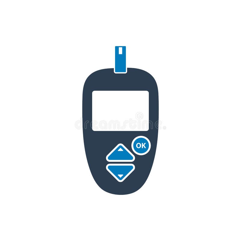 Glucose Meter Icon with Lancet Pen Symbol. Flat Style Vector EPS Stock ...