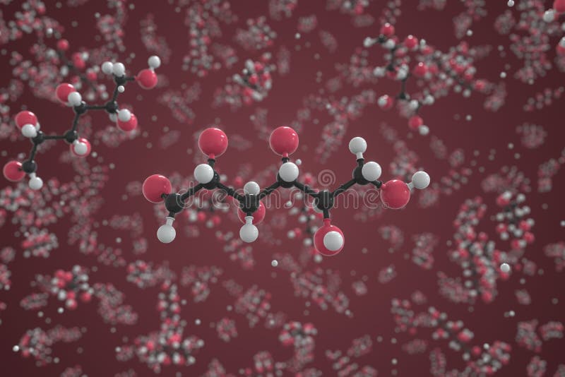 Glucose Molecule. Isolated Molecular Model. 3D Rendering Stock ...