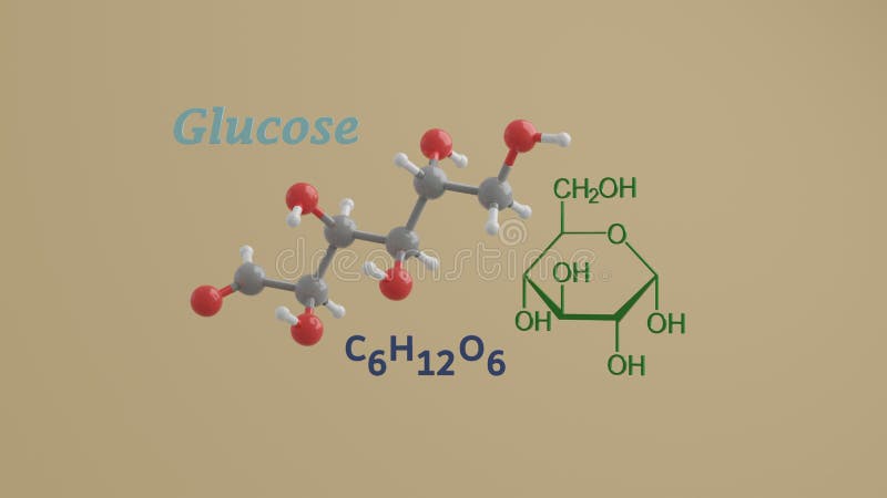 Glucose Reducing Sugar Science Molecule 3D Render Illustration Stock ...