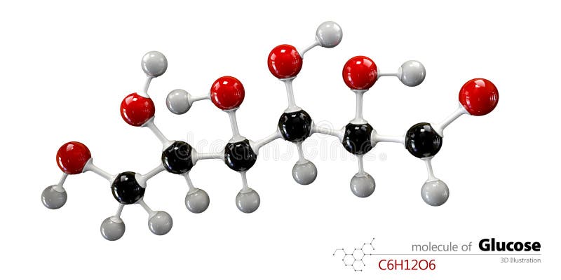 Molecule Van Glucose, Moleculaire Formule C6H12O6 3D Illustratie Stock ...