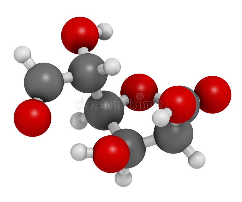 Glucuronolactone Molecule. 3D Rendering. Used in Food Supplements and ...