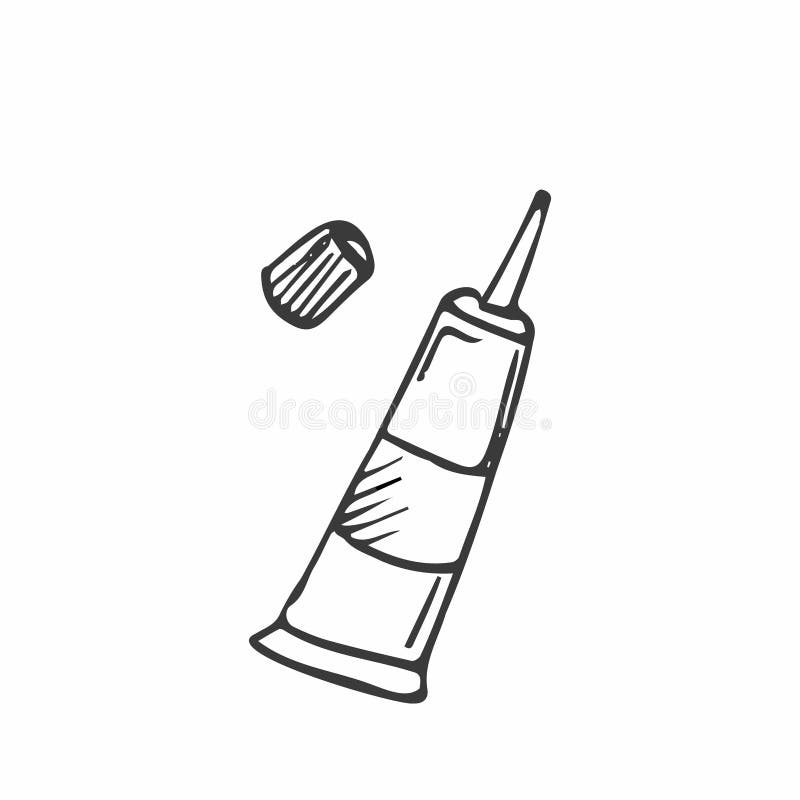Glue Doodle Icon Vector Simple Line Design Stock Vector - Illustration ...