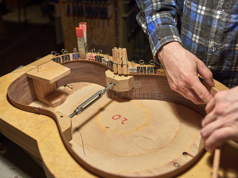 The Process of Making Classical Guitar. Stock Image - Image of ...
