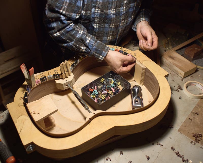 The Process of Making Classical Guitar. Stock Photo - Image of business ...