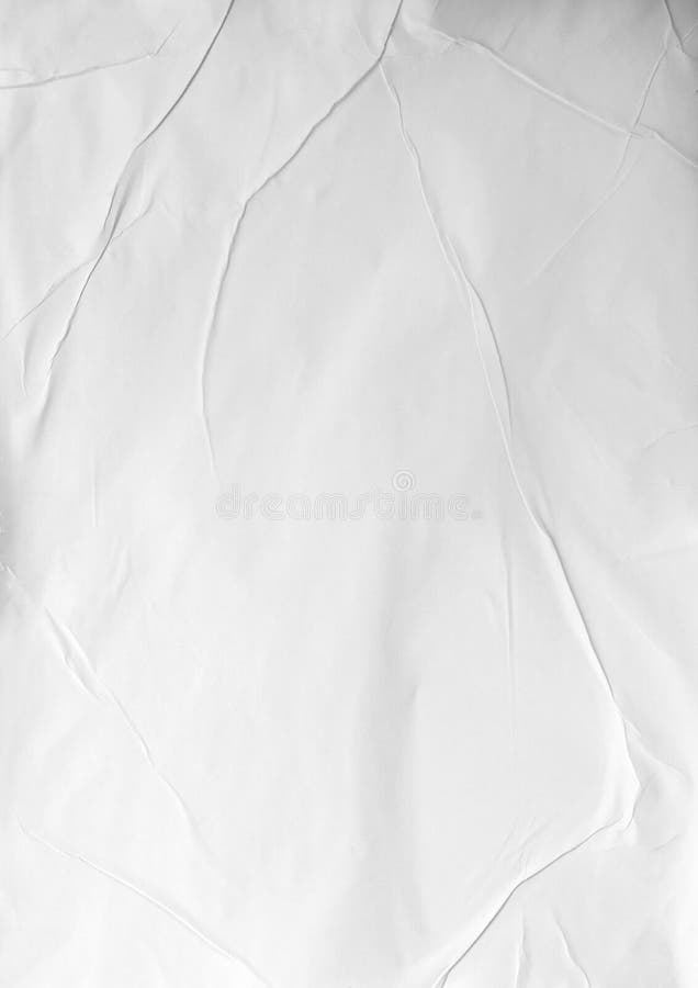White Glued, Wrinkled and Crumpled Paper Texture Stock Image - Image of ...