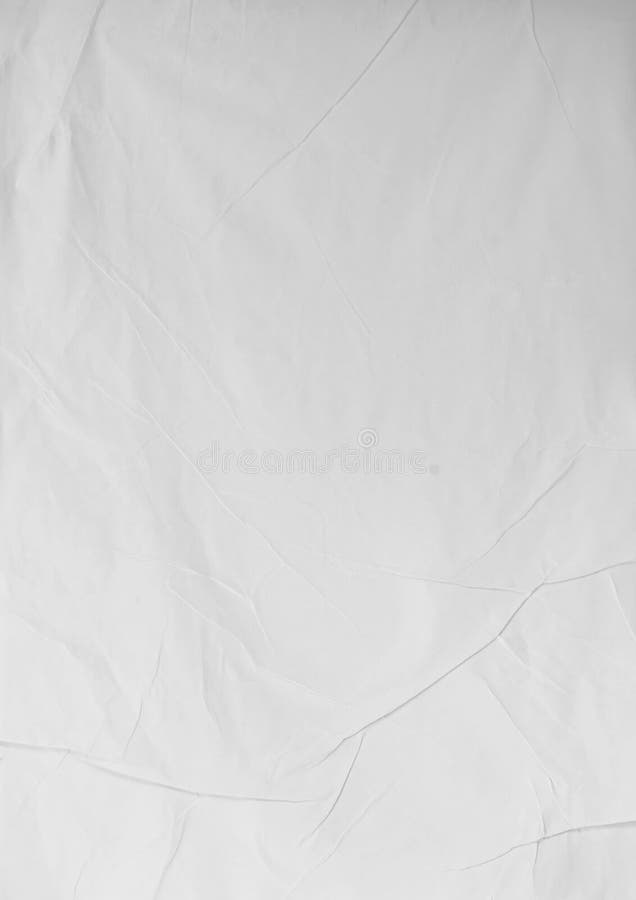 White Glued, Wrinkled and Crumpled Paper Texture Stock Photo - Image of ...