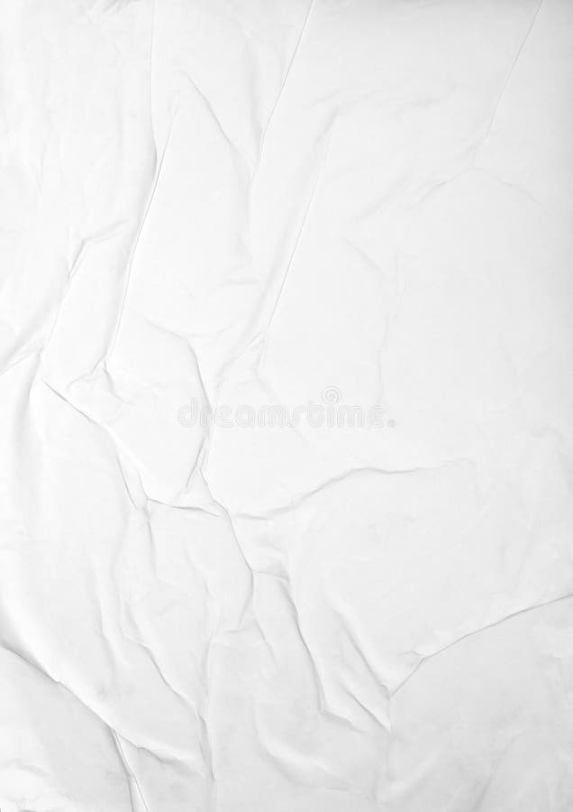 White Glued, Wrinkled and Crumpled Paper Texture Stock Photo - Image of ...