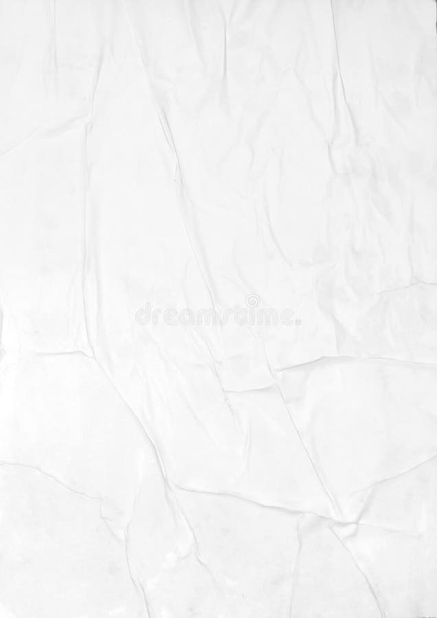 White Glued, Wrinkled and Crumpled Paper Texture Stock Photo - Image of ...