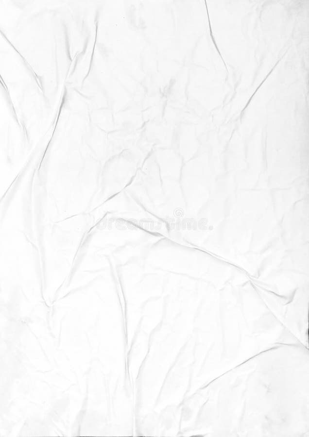 White Glued, Wrinkled and Crumpled Paper Texture Stock Photo - Image of ...
