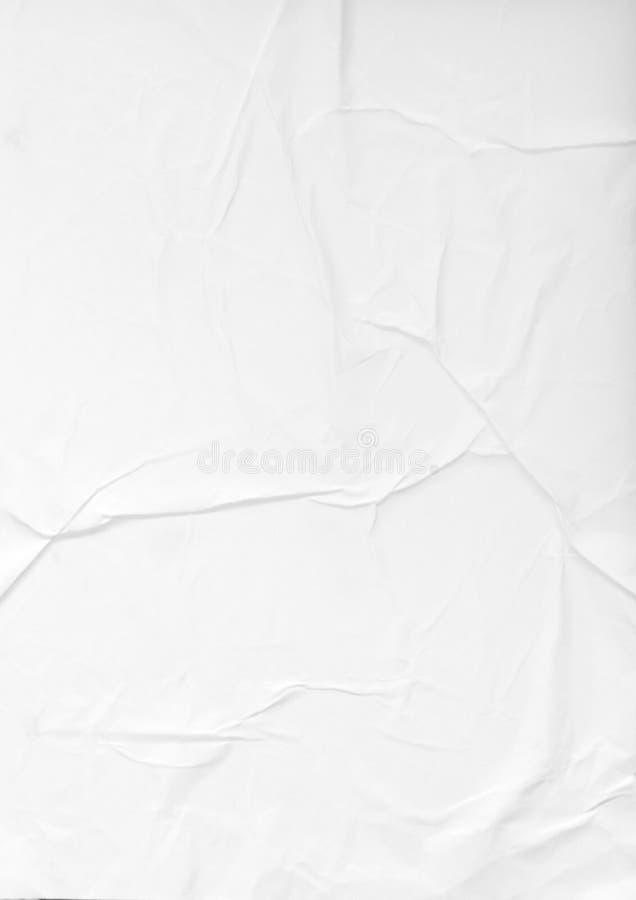 White Glued, Wrinkled and Crumpled Paper Texture Stock Photo - Image of ...