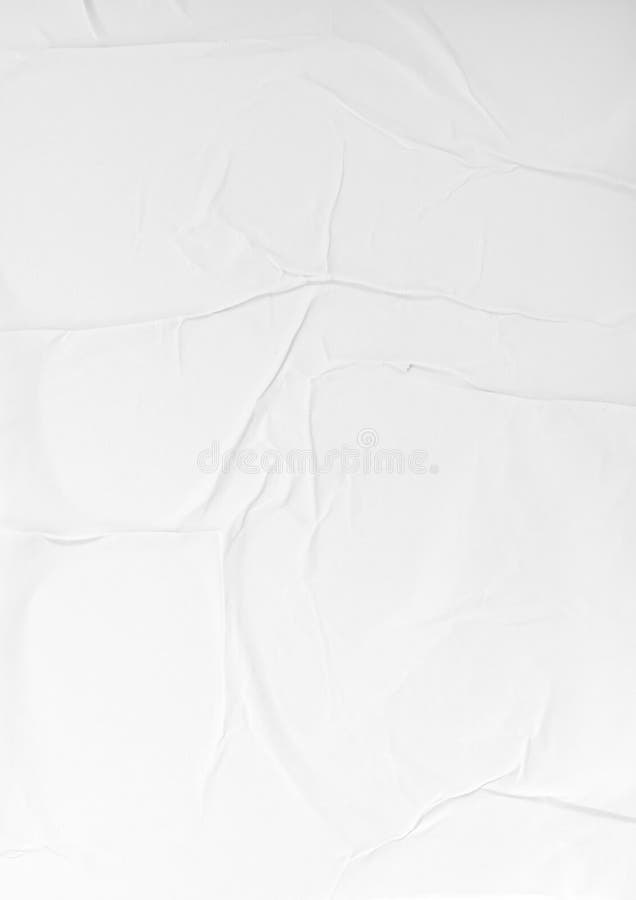 White Glued, Wrinkled and Crumpled Paper Texture Stock Image - Image of ...