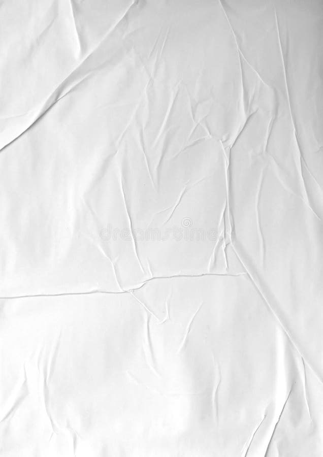 White Glued, Wrinkled and Crumpled Paper Texture Stock Image - Image of ...