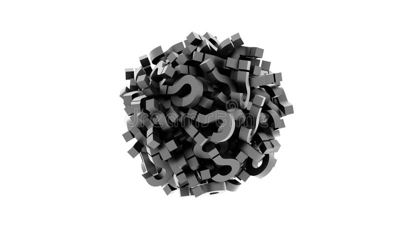 Glued Black Question Marks, on a White Background Stock Illustration ...