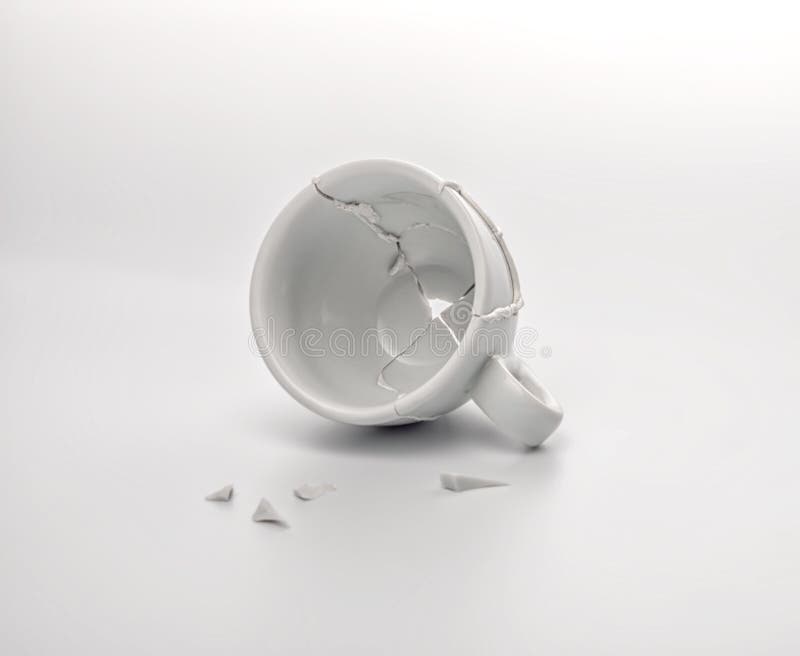 Glued Broken Cup Laid on Floor, Concept Disintegration Stock Image ...