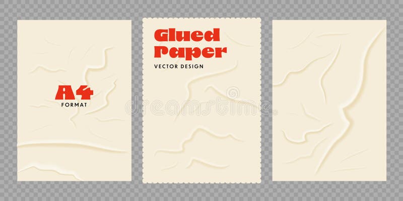 Glued Paper A4 Format. Realistic Vector Design Stock Vector ...