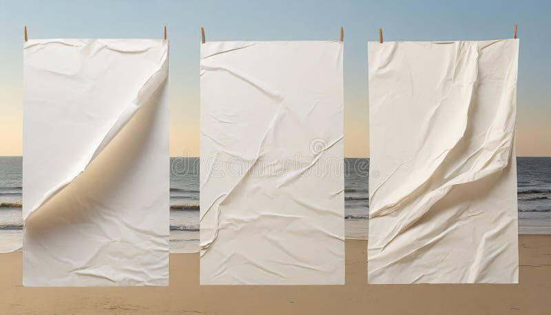 Glued White Square Paper Sheets Set. Vector Isolated Realistic Crumpled ...