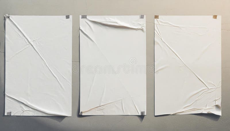 Glued White Square Paper Sheets Set. Vector Isolated Realistic Crumpled ...